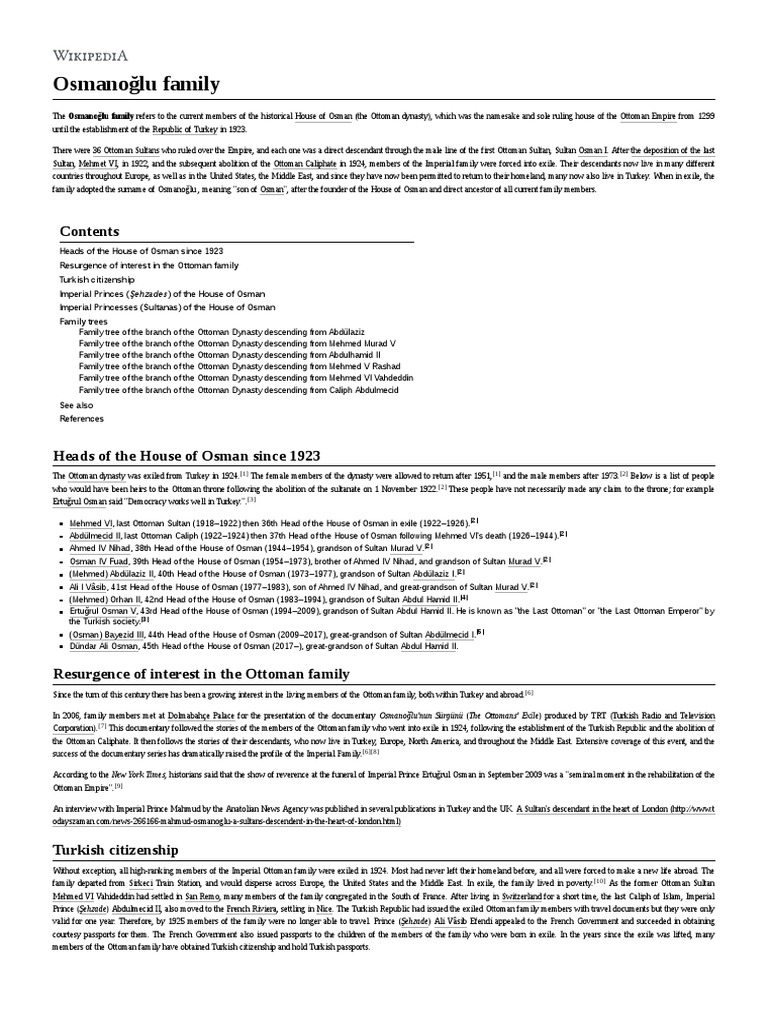 Family of Osman and His Relations | PDF | Politics Of The Ottoman ...