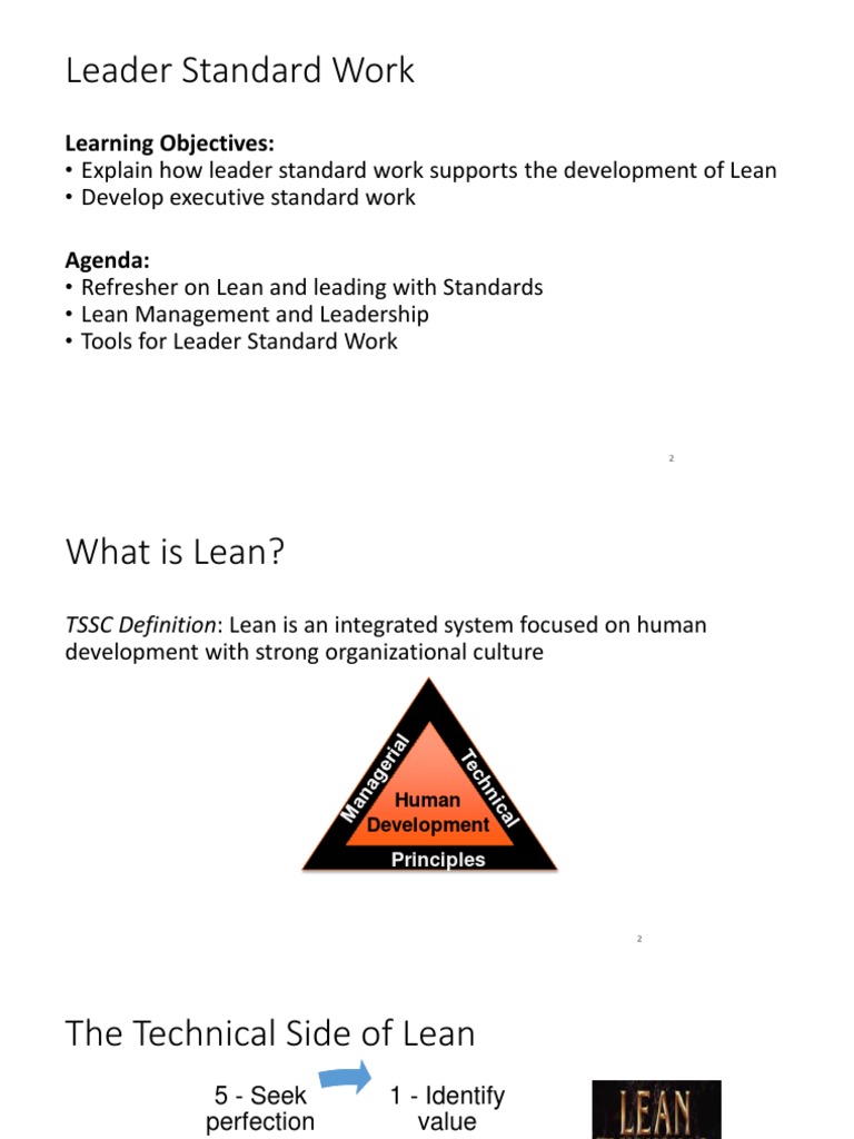 Leader Standard Work Up | Download Free PDF | Lean Manufacturing | Top ...
