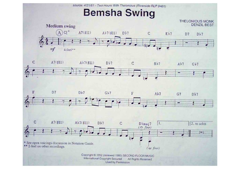 Bemsha Swing | PDF