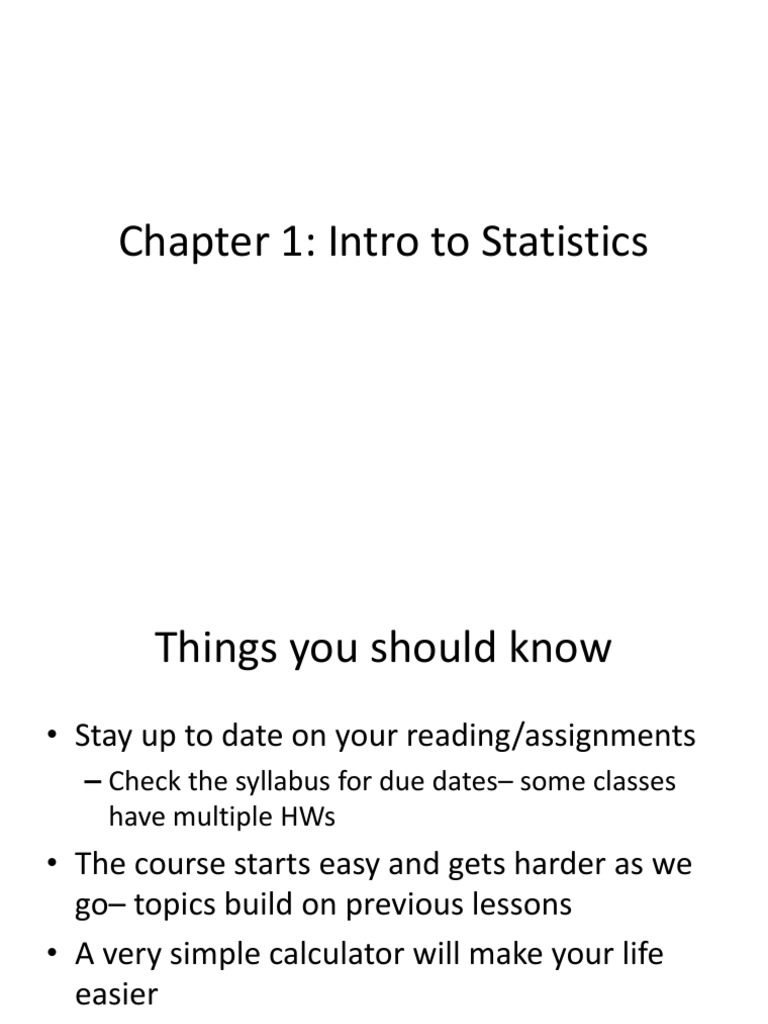 Chapter 1: Intro To Statistics | PDF | Level Of Measurement | Statistics