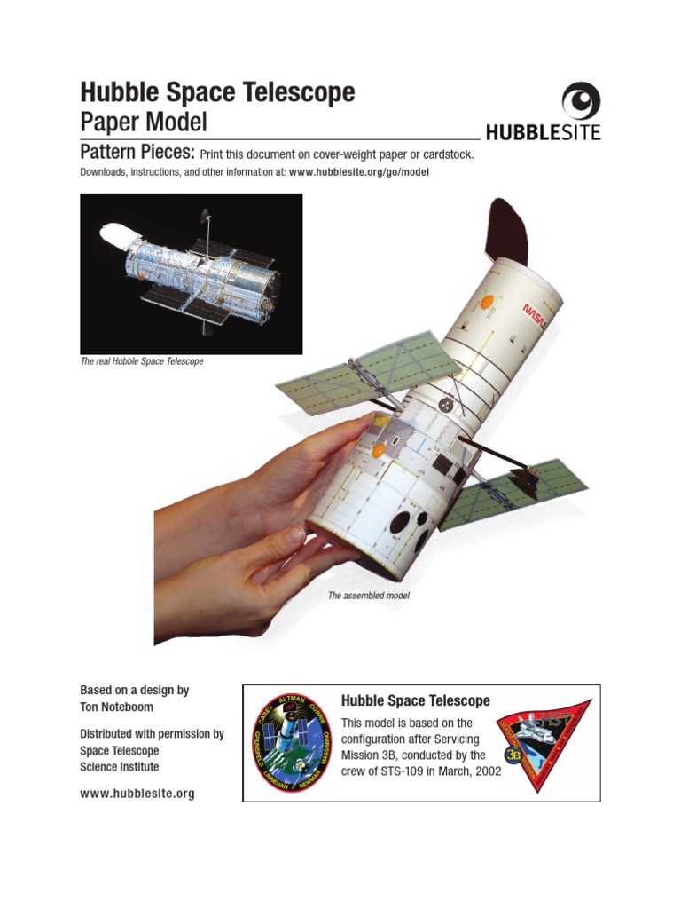 Hubble Space Telescope: Paper Model | PDF | Telescope | Hubble Space ...