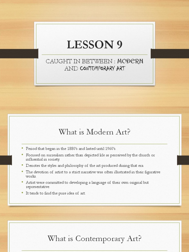Lesson 9: Caught in Between: Modern and Contemporary Art | PDF ...