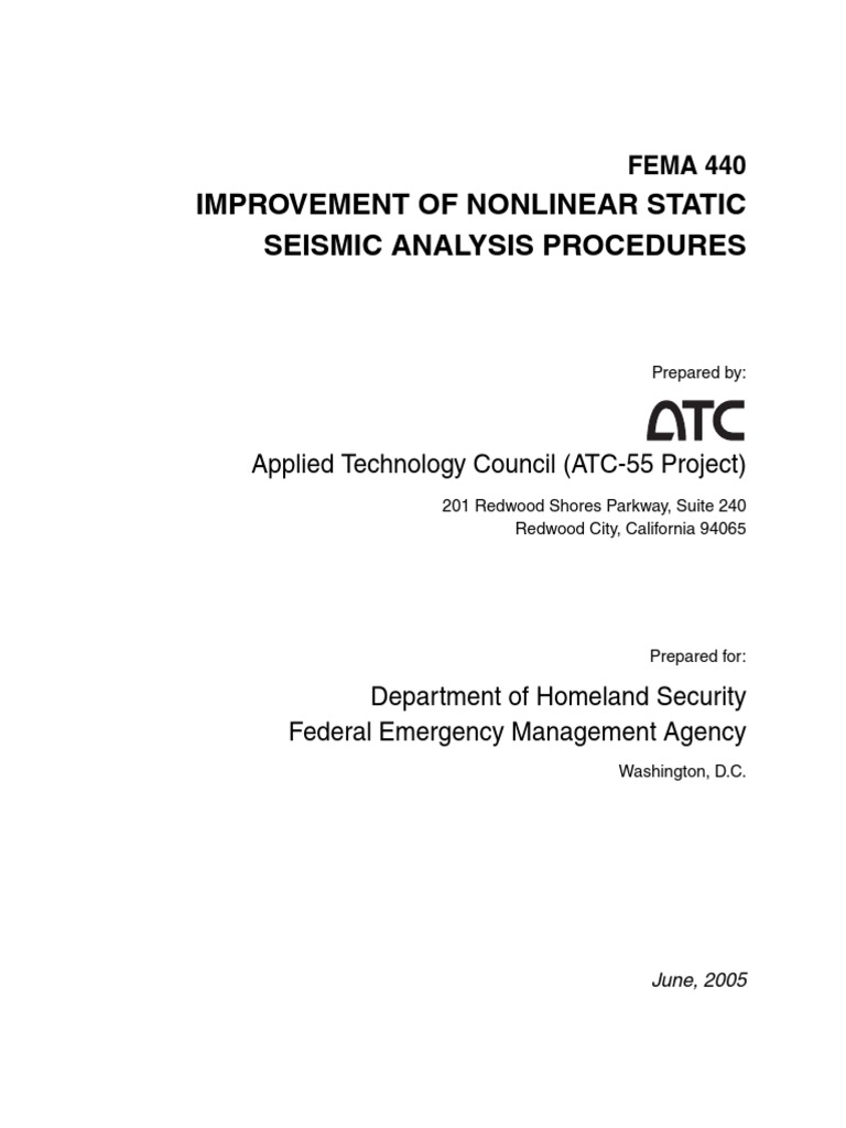 FEMA 440: Enhancing Seismic Analysis | PDF | Applied And ...