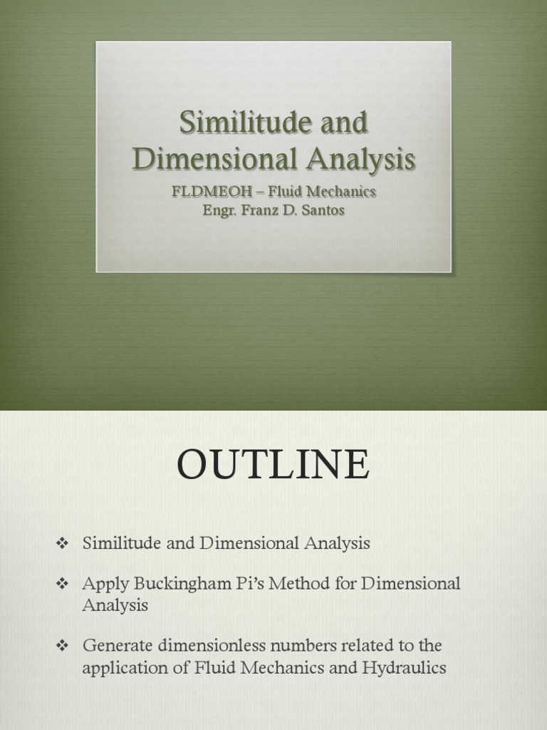 Dimensional Analysis and Similitude | PDF | Fluid Mechanics | Fluid Dynamics