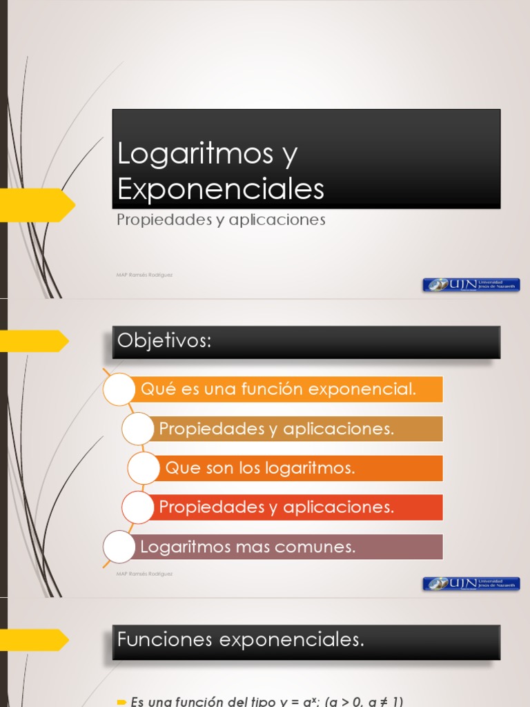 Funciones Exponenciales y Logarítmicas | PDF | Logaritmo | Funcion exponencial