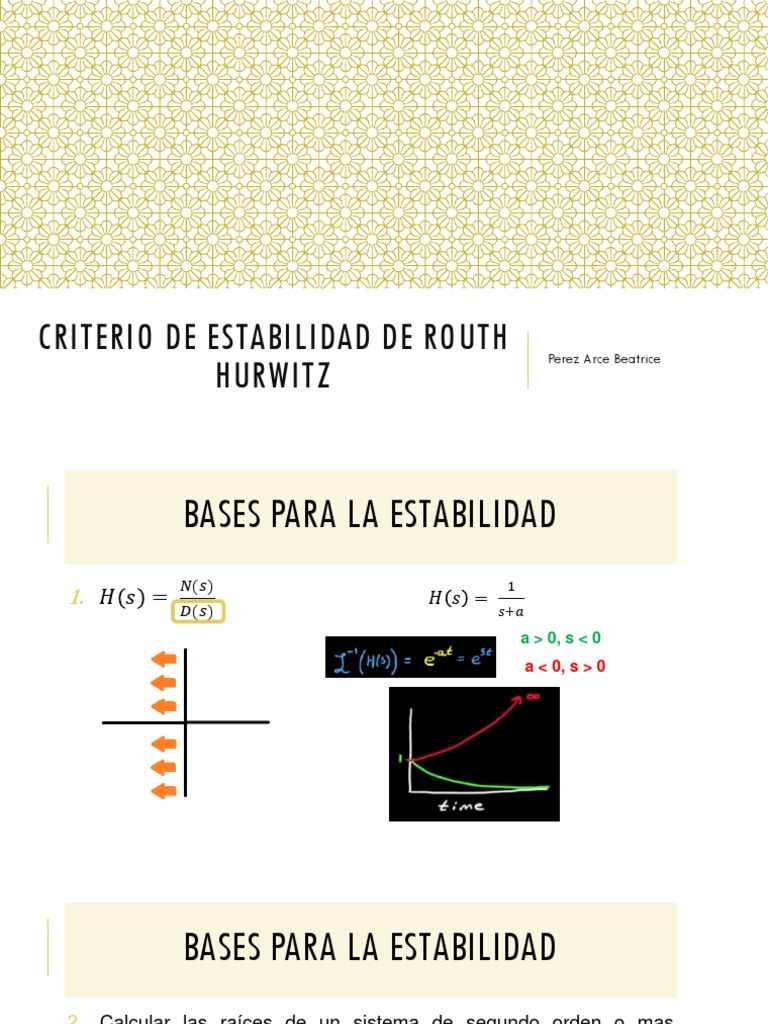 Criterio de Estabilidad de Routh Hurwitz | PDF | Análisis matemático | Objetos matemáticos