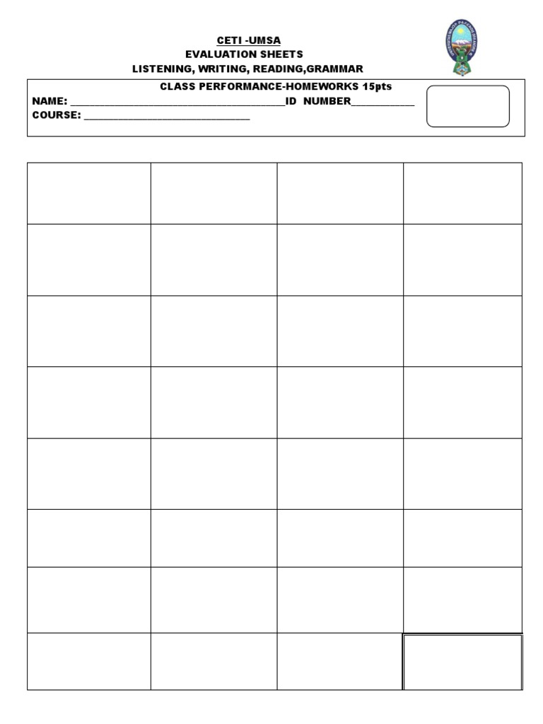 Ceti Evaluation Sheets | PDF | Quiz | Games Of Mental Skill