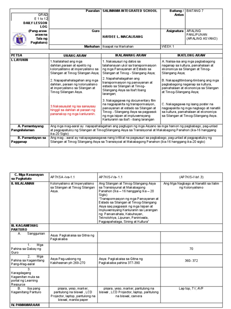 4th Grading AP Observation | PDF