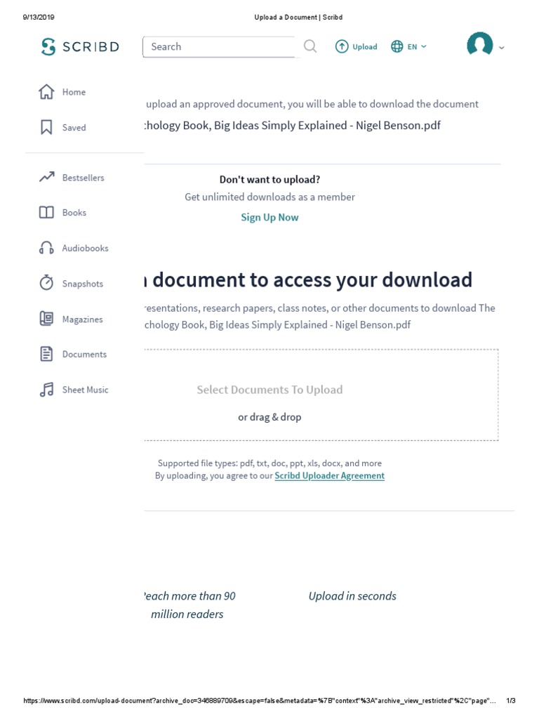 Upload A Document To Access Your Download: The Psychology Book, Big Ideas Simply Explained ...