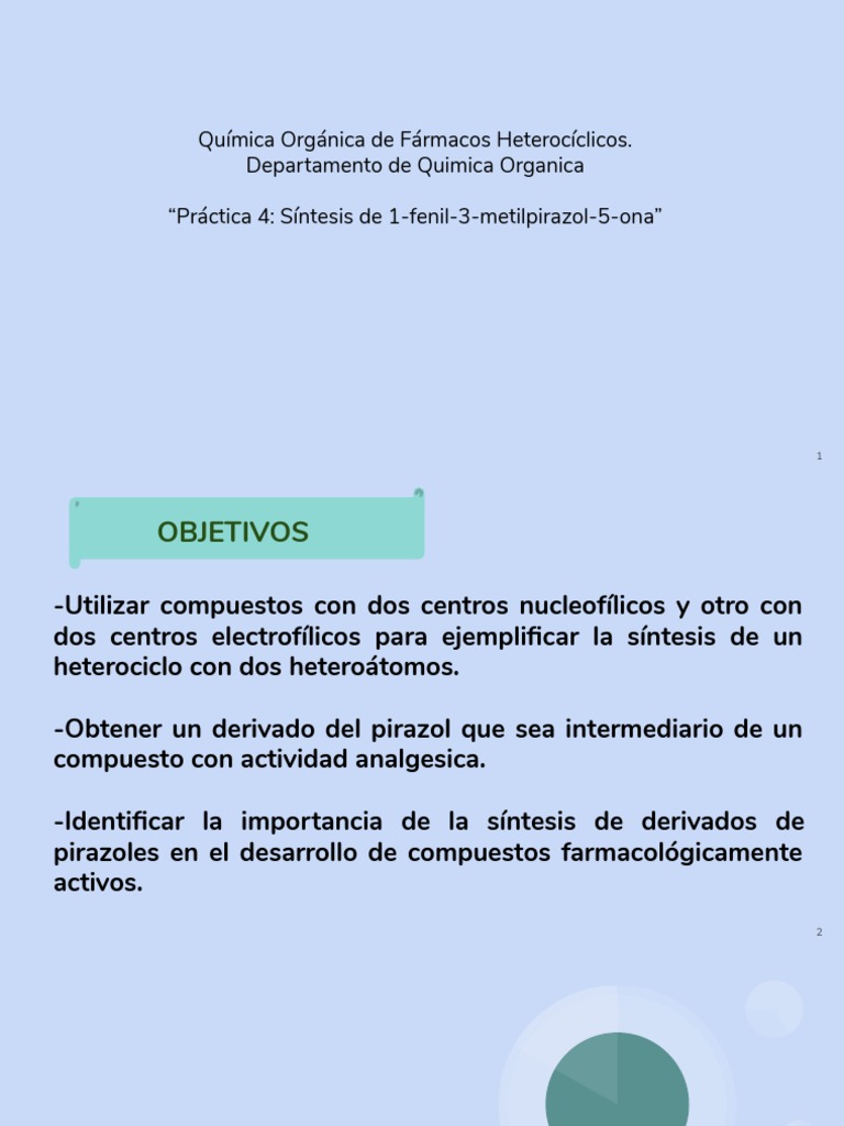 Síntesis de Pirazolonas en Química Orgánica | PDF | Droga anti ...