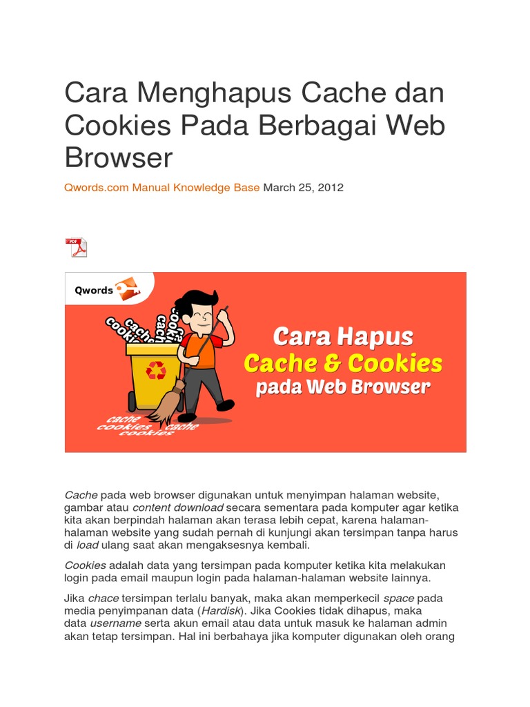 Cara Hapus Cache dan Cookies Browser | PDF