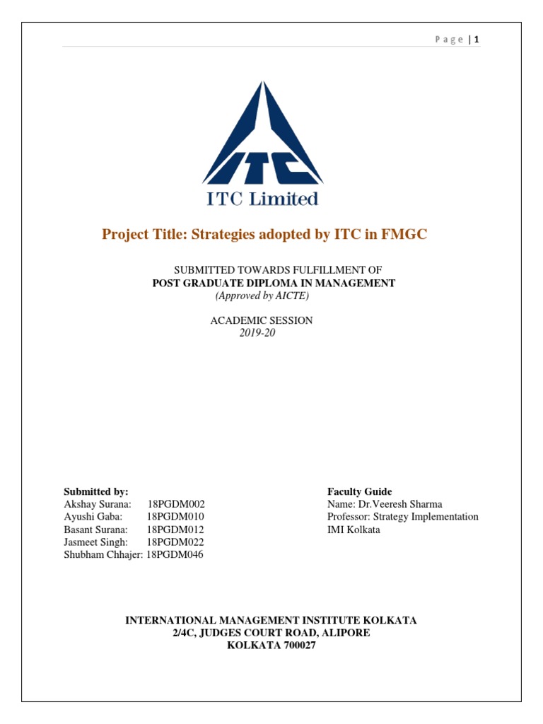 ITC Sample | PDF | Brand | Swot Analysis