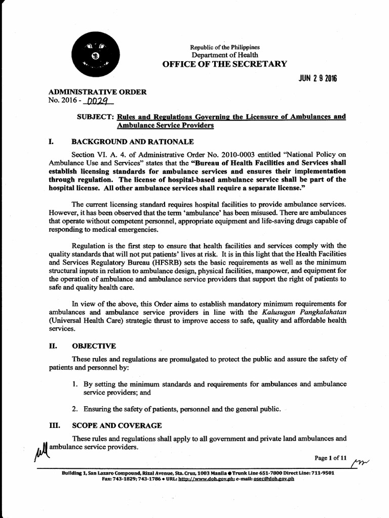 DOH Ambulance Required | Download Free PDF | Emergency Medical Services ...