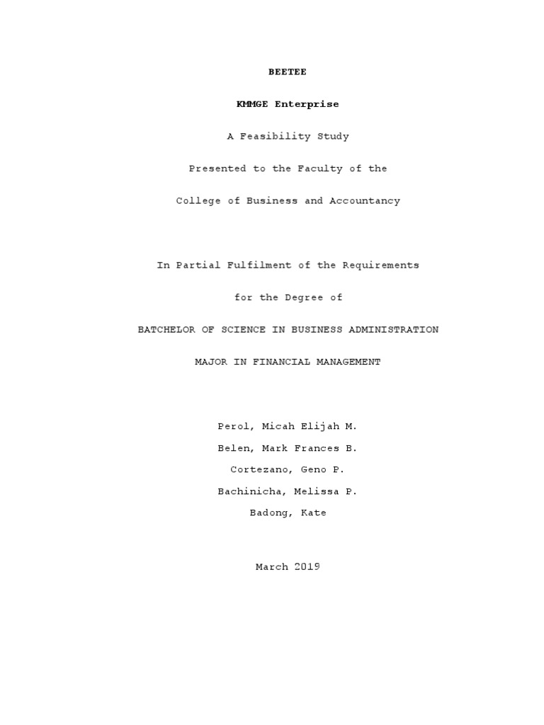 Feasib Complete | PDF | Retail | Inventory