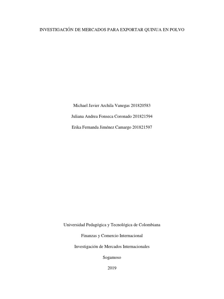 Proyecto Final Segundo Semestre | Descargar gratis PDF | Quinua | Marruecos