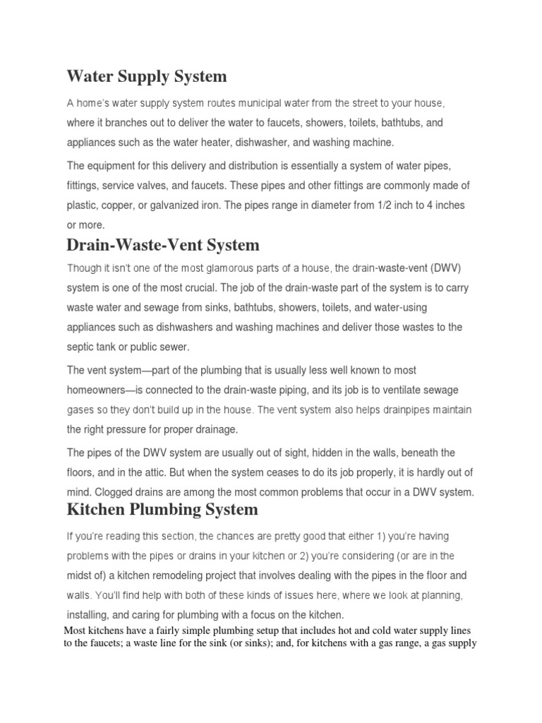 Plumbing System | PDF | Plumbing | Civil Engineering