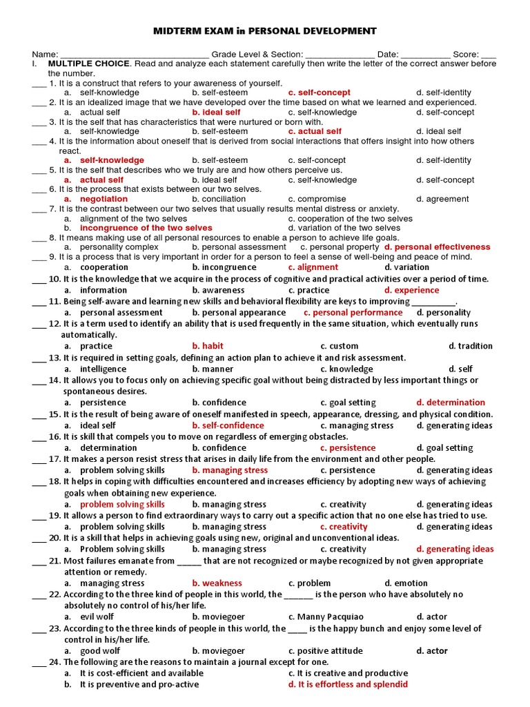 Midterm PerDev | PDF | Self | Self Concept
