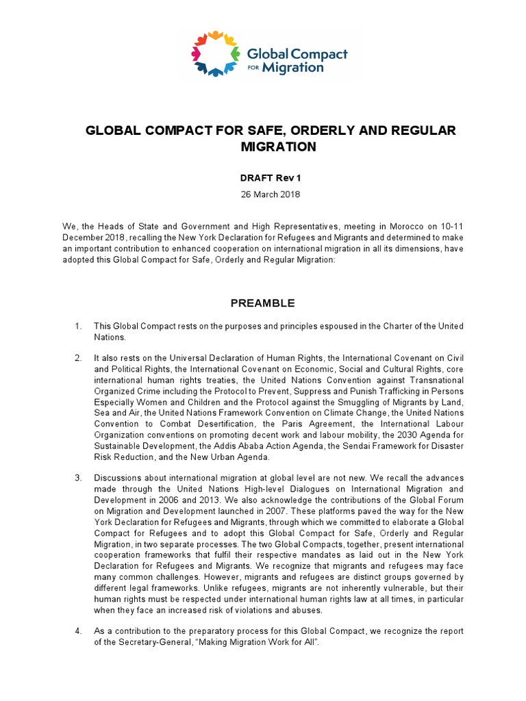 Global Compact For Migration | PDF | Immigration | People Smuggling