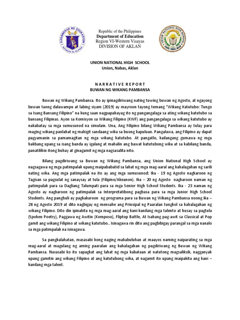 Buwan NG Wika Narrative Report | PDF