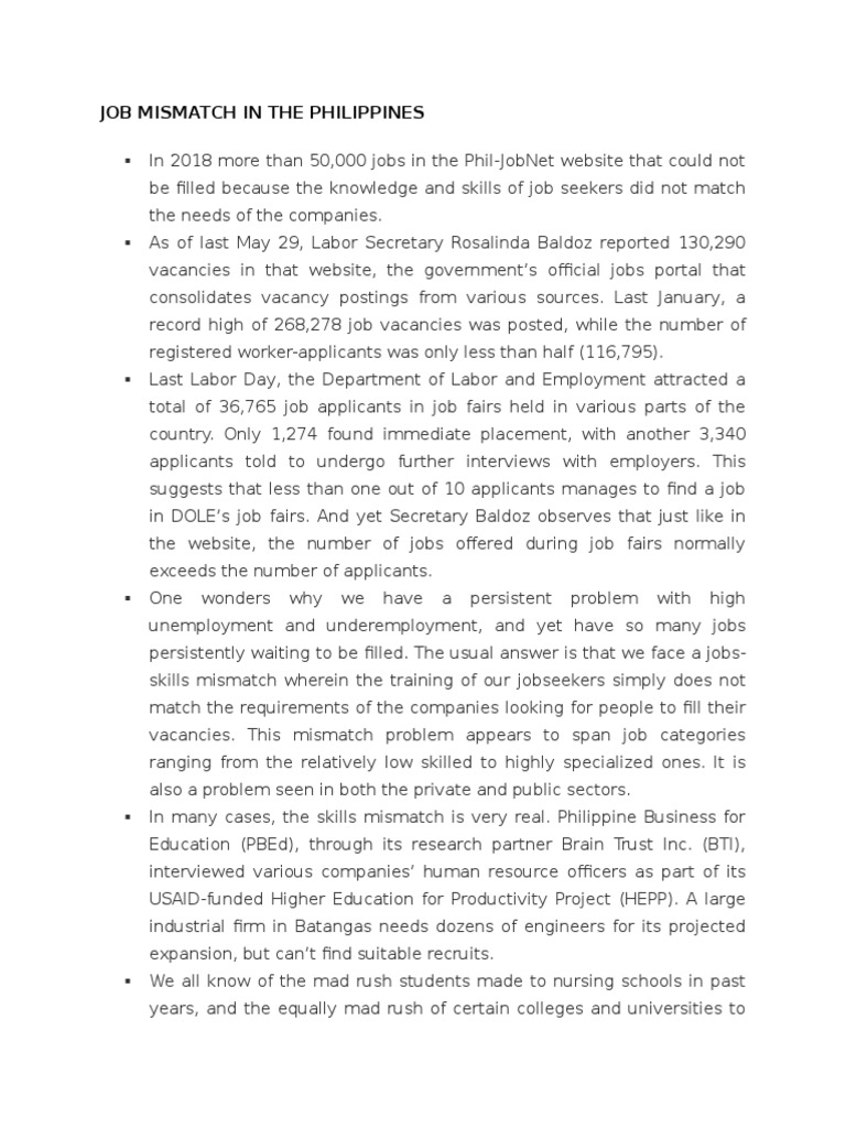 Tackling Job-Skills Mismatch | PDF | Employment | Nursing