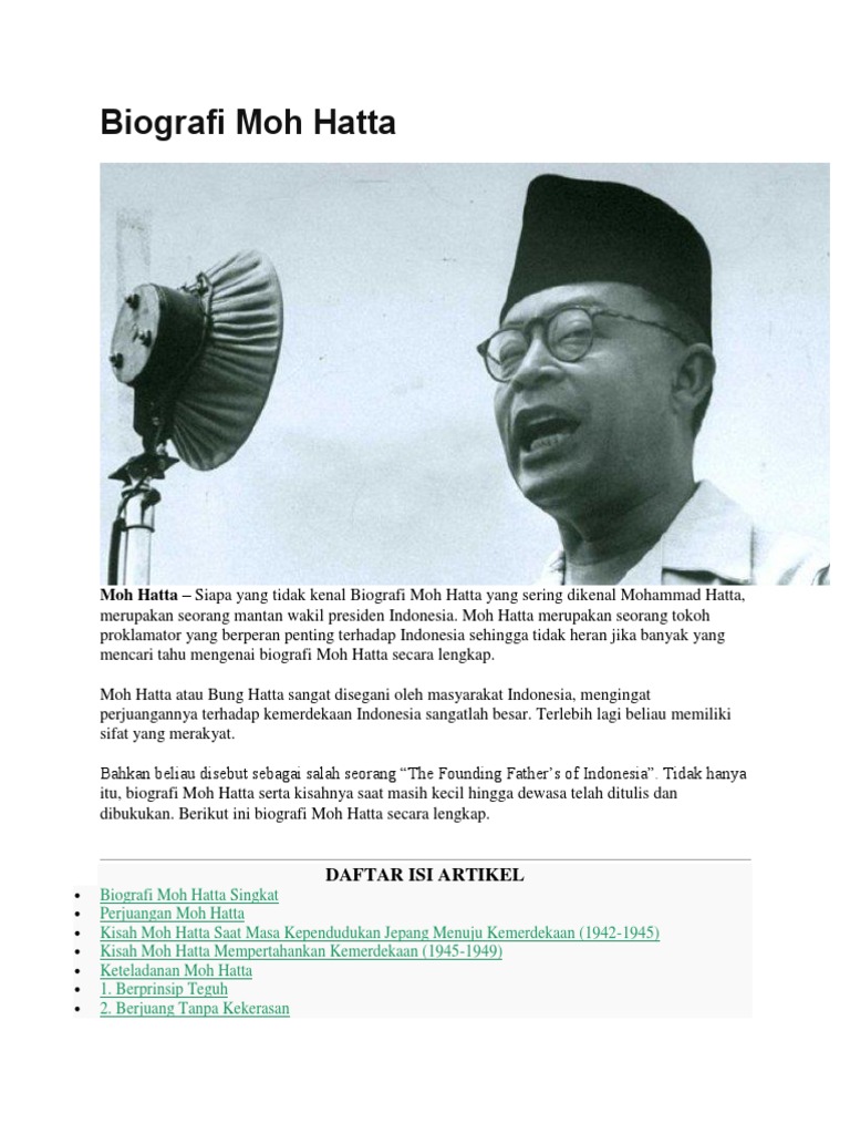 Biografi Moh Hatta | PDF