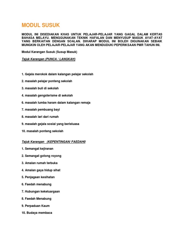 Model Susuk Karangan | PDF