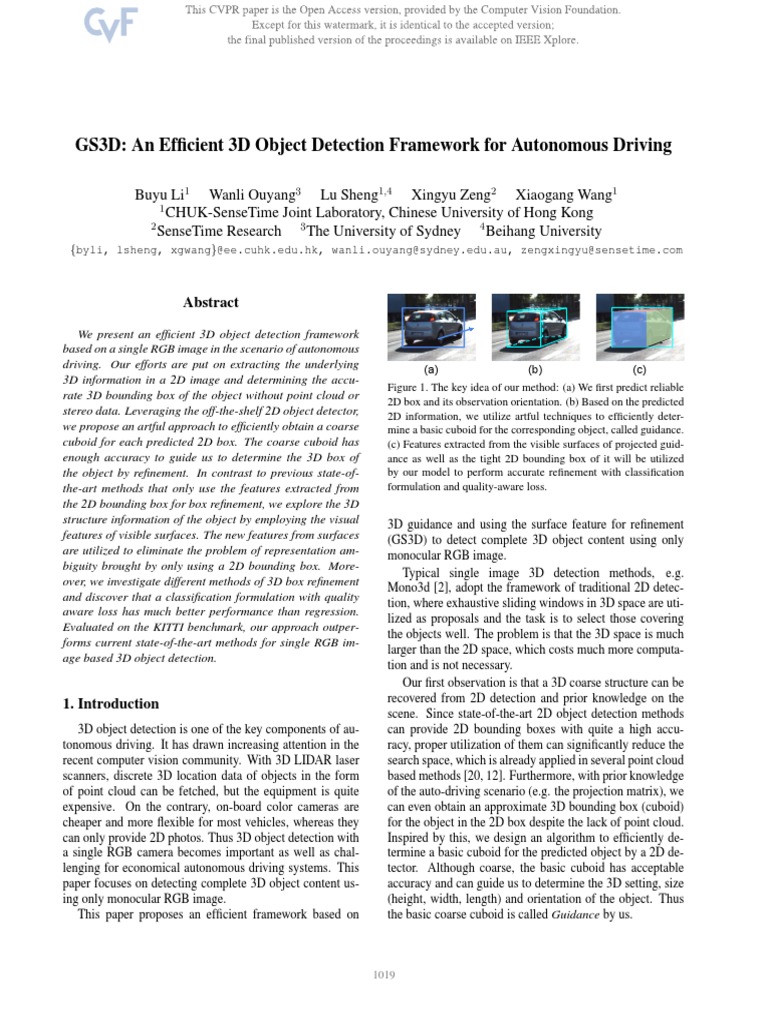 Li GS3D An Efficient 3D Object Detection Framework For Autonomous Driving CVPR 2019 Paper | PDF ...