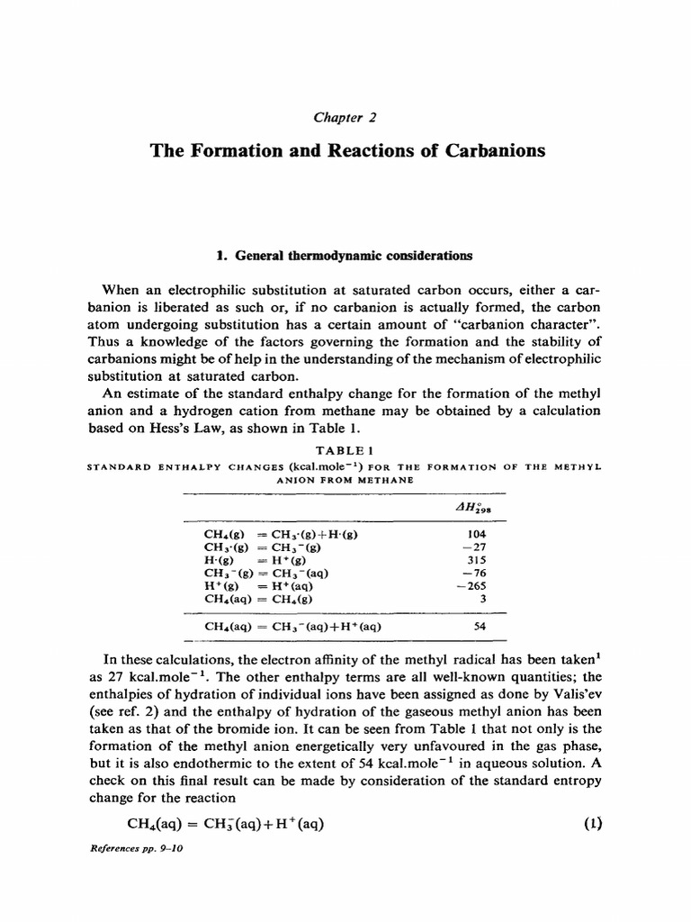 Carbanion Formation and Reactions | PDF | Methyl Group | Acid ...