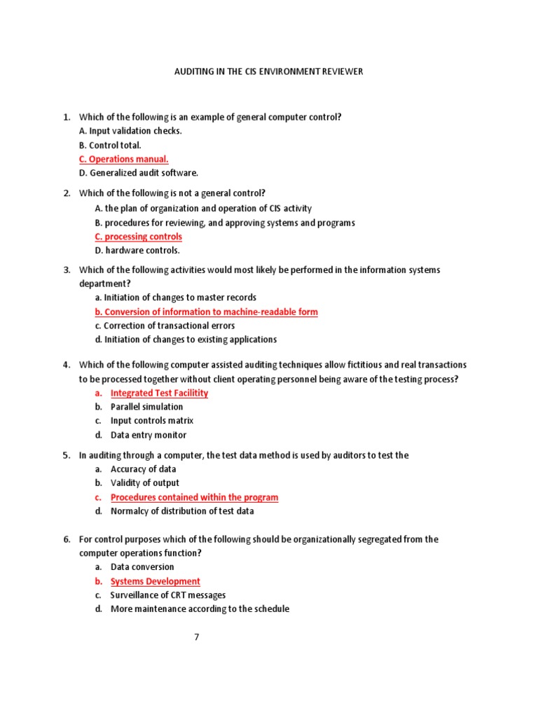 Auditing in The Cis Environment Reviewer | PDF | Audit | Payroll