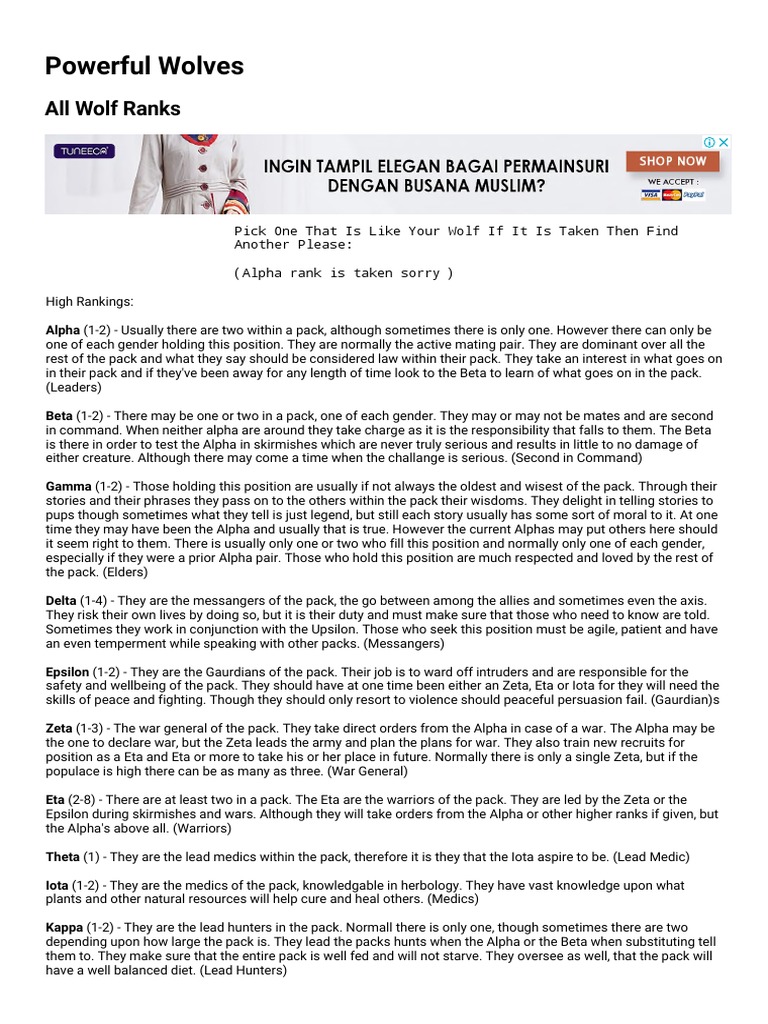 All Wolf Ranks - Powerful Wolves PDF | PDF | Pack (Canine)