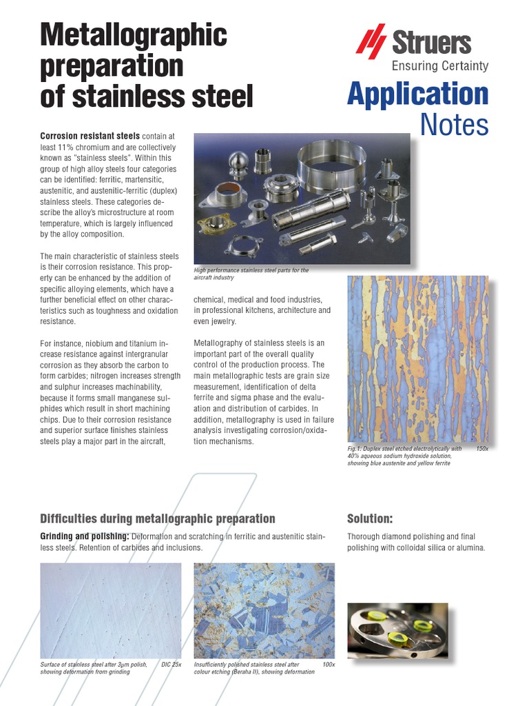 Application Note Stainless Steel | PDF | Stainless Steel | Steel