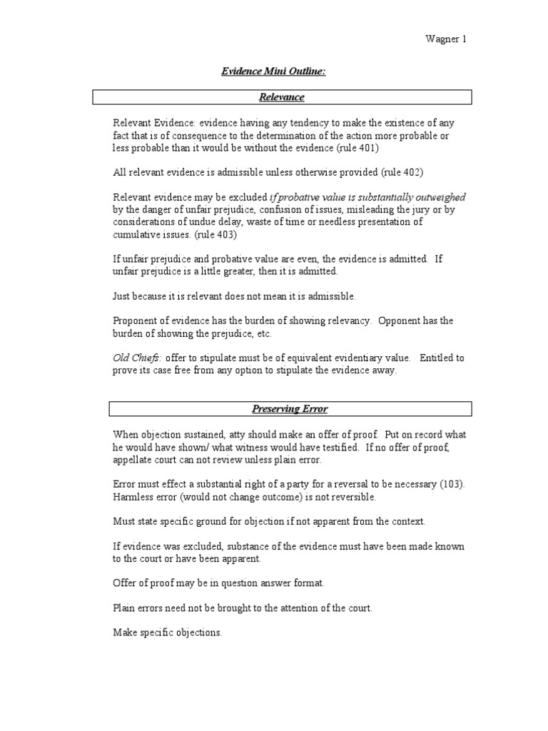 Admissibility of Evidence Guidelines | PDF | Witness Impeachment ...
