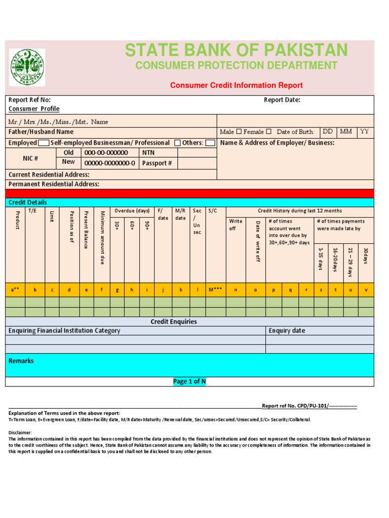 Consumer Credit Report Format. | PDF | Credit | Finance & Money Management