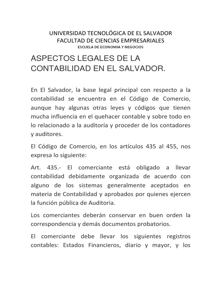 Aspecto Legal Sobre La Contabilidad | PDF | Contabilidad | Hoja de balance