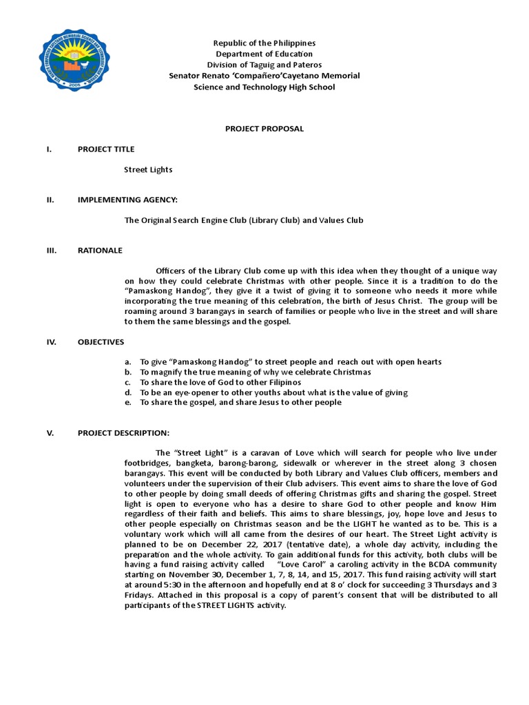 Fellowship Project Proposal 1 | PDF | Christmas