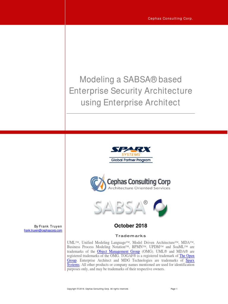 SABSA Using Enterprise Architect | PDF | Information Security ... SABSA Using Enterprise Architect | PDF | Information Security ...