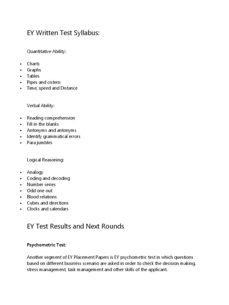 EY Written Test and GD Preparation Guide | PDF | Body Language ...