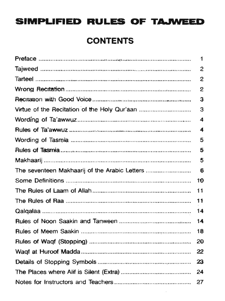 Simplified Rules of Tajweed | PDF