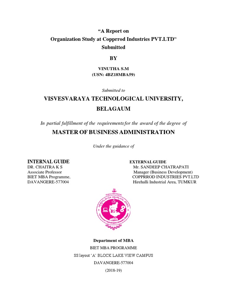 Visvesvaraya Technological University, Belagaum | PDF | Master Of ...