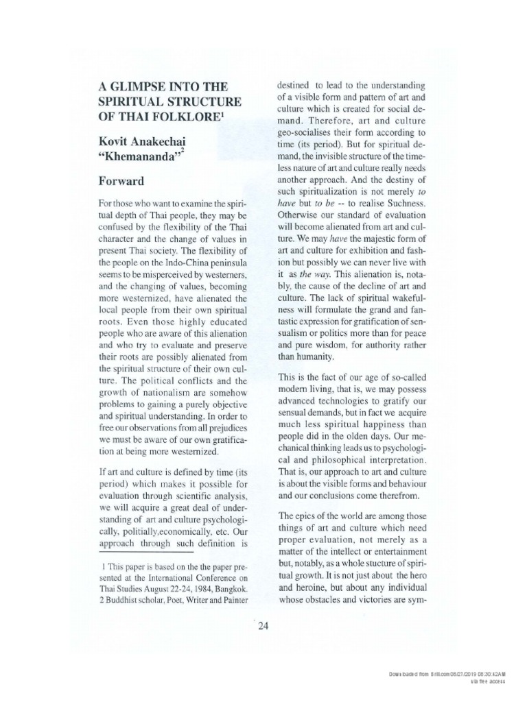 A Glimpse Into The Spiritual Structure of Thai Folklore | PDF | Rama | Sita