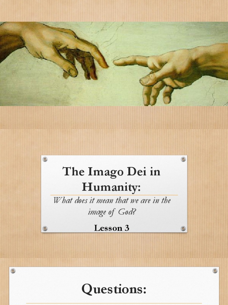 Lesson 3 - The Imago Dei in Humanity | PDF | Image Of God | Adam
