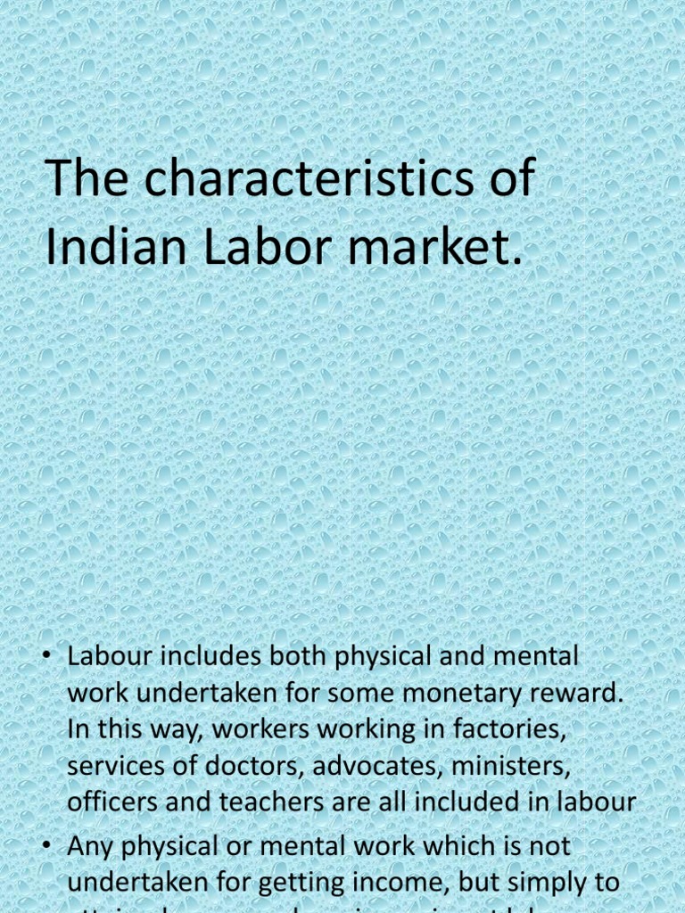 Characterstics of Labour | PDF | Labour Economics | Business Economics