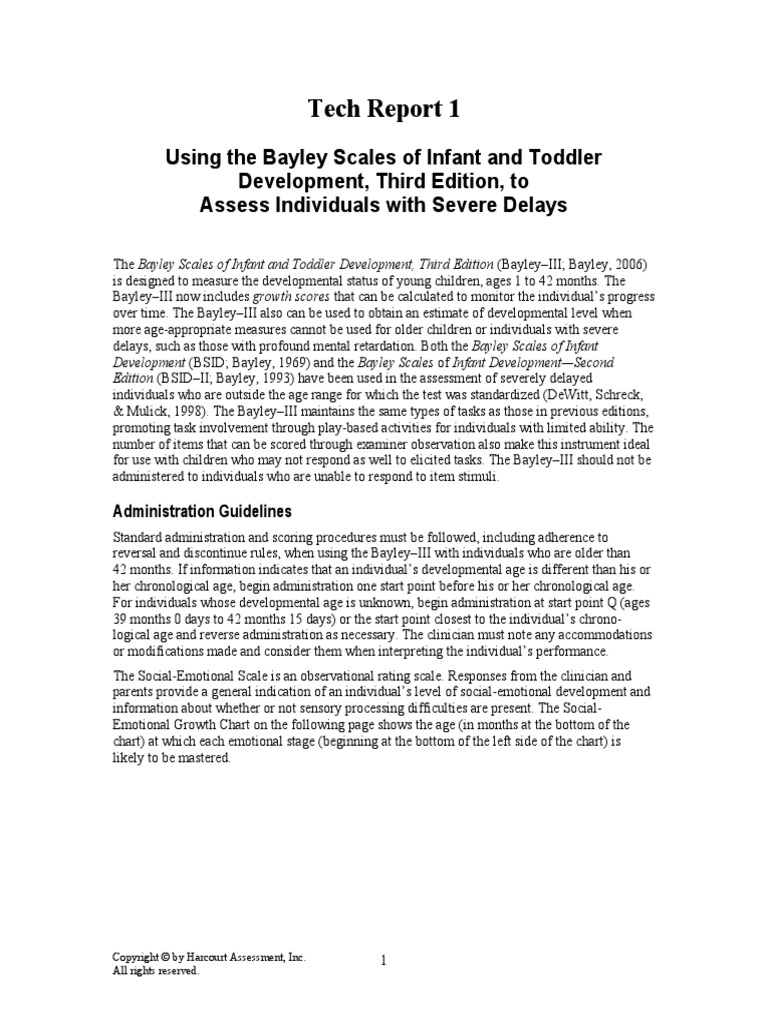 Using The Bayley Scales of Infant and Toddler | PDF | Childhood ...