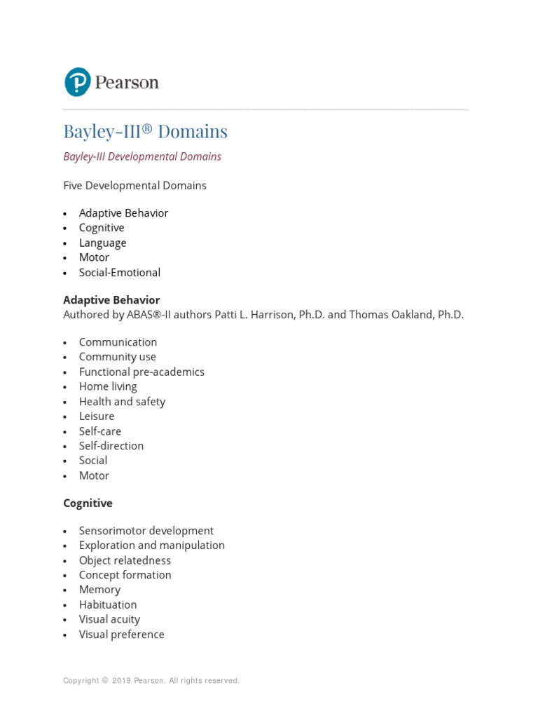 Bayley-III Developmental Domains | PDF | Mental Processes | Emotions