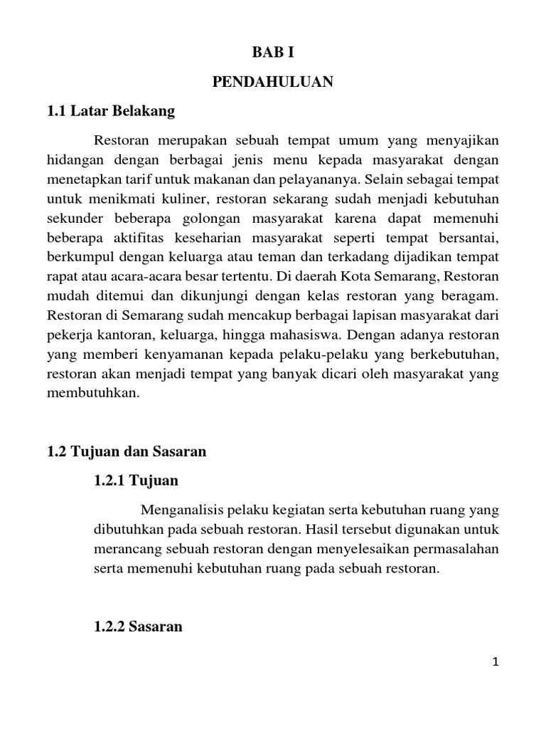 Lp3a Restoran Perancangan Arsitektur 2 | PDF