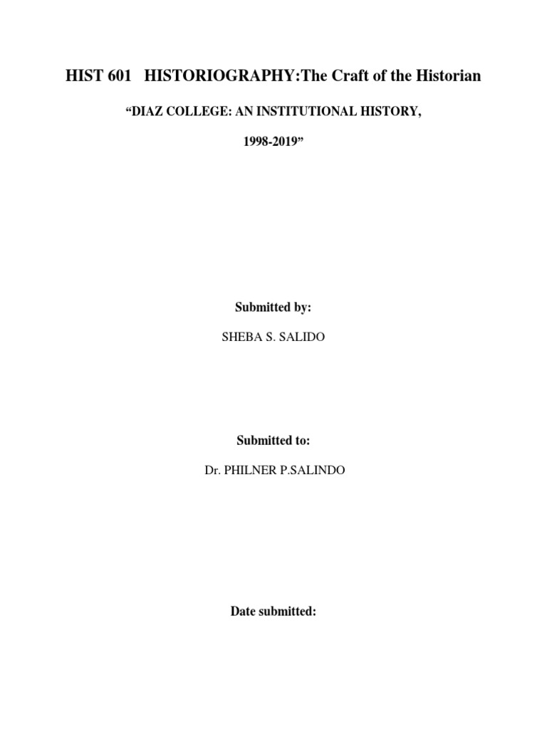Diaz College Institutional History | PDF | Narrative | Data