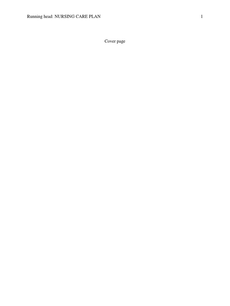 Blank Nursing Care Plan Template | PDF