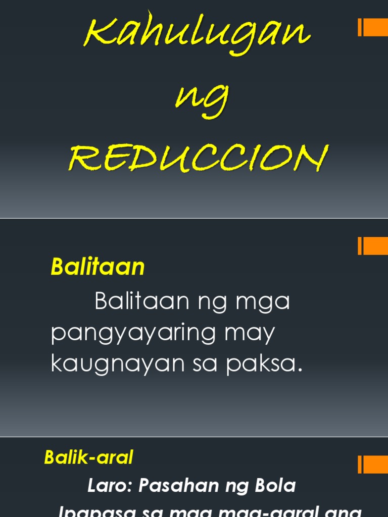Kahulugan NG Reduccion | PDF
