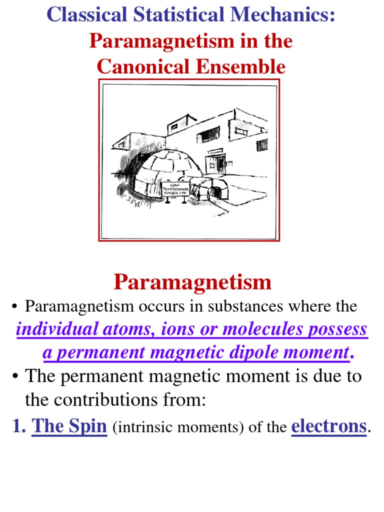 3a. Paramagnetism 2 - Classical Treatment | PDF | Magnetism | Atoms