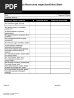 Hazardous Waste Storage Area Weekly Inspection Checklist | PDF